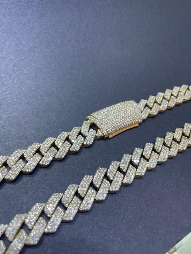 18MM Round Shaped VVS Moissanite Diamond Miami Link Cuban Chain with ...