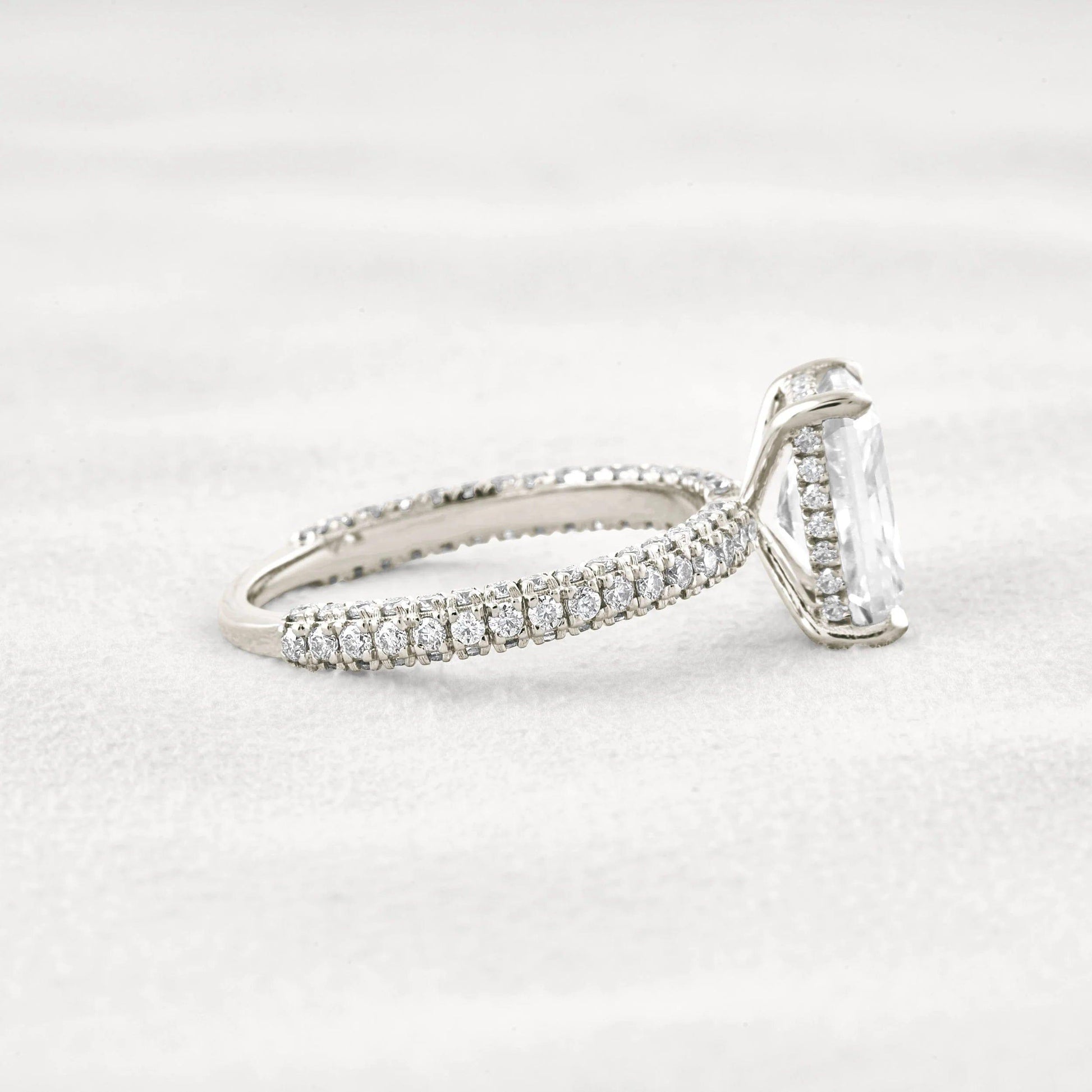 1CT Radiant Cut Lab-Grown Diamond Full Stacking Engagement Ring