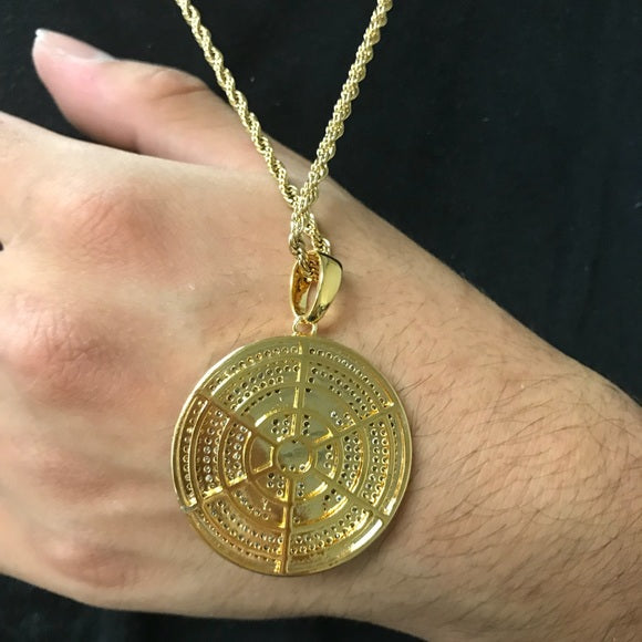 Round VVS Diamond Pink Sapphire Customized Iced Out Pendant