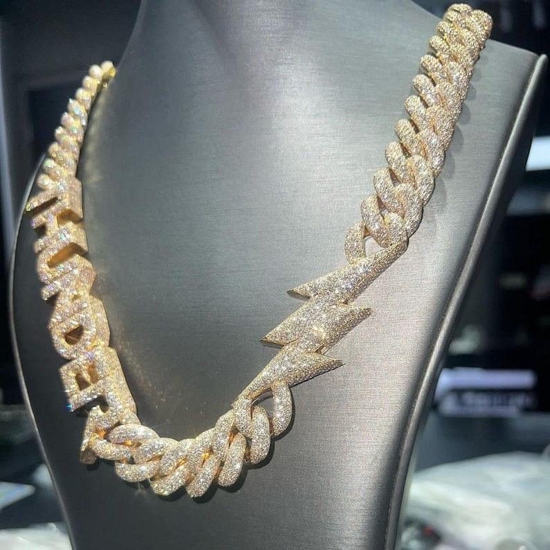 Customized Name Moissanite Diamonds 20MM Miami Cuban Link Bust Down Hi