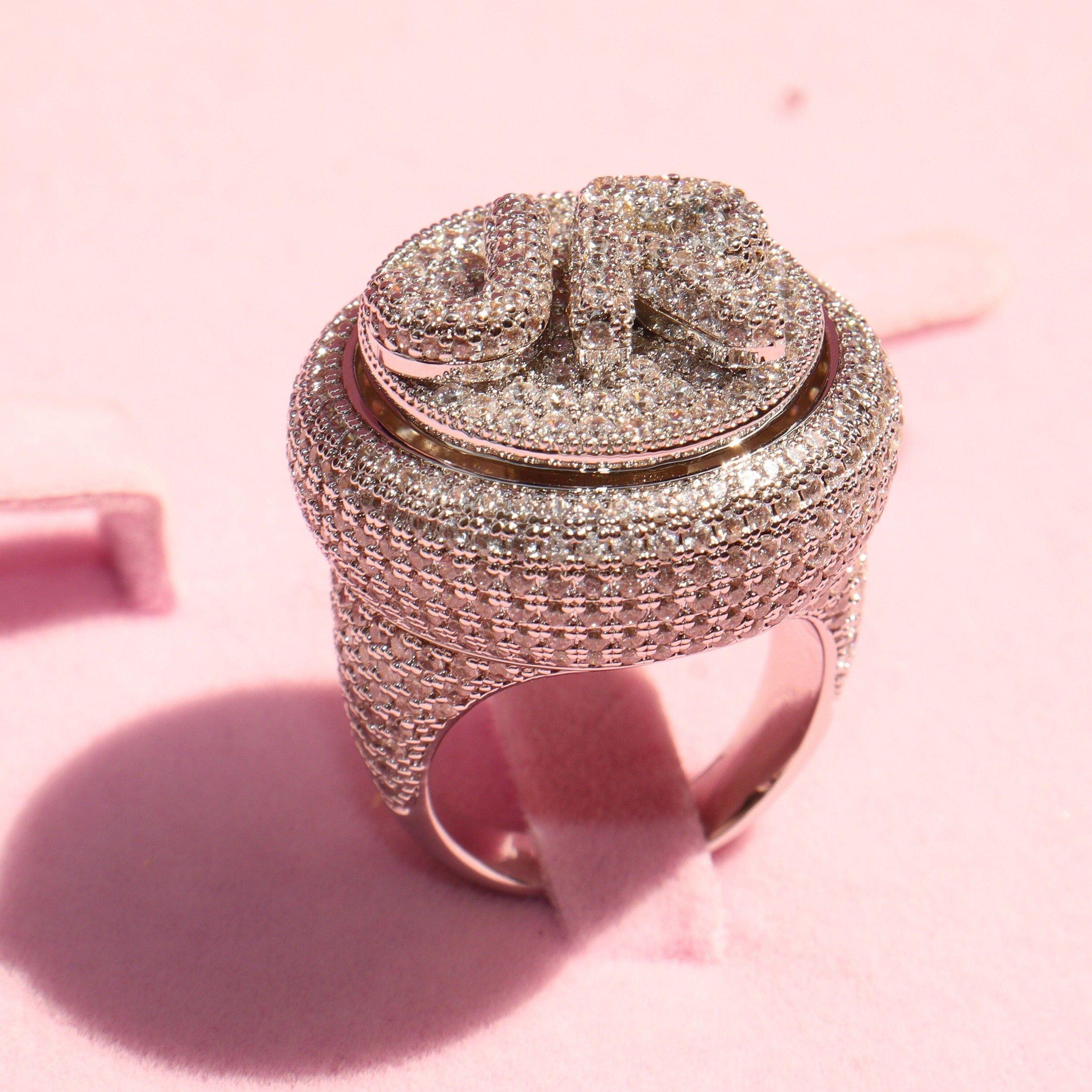 Custom Spinning Initial Bubble Letter Rotatable Party Ring