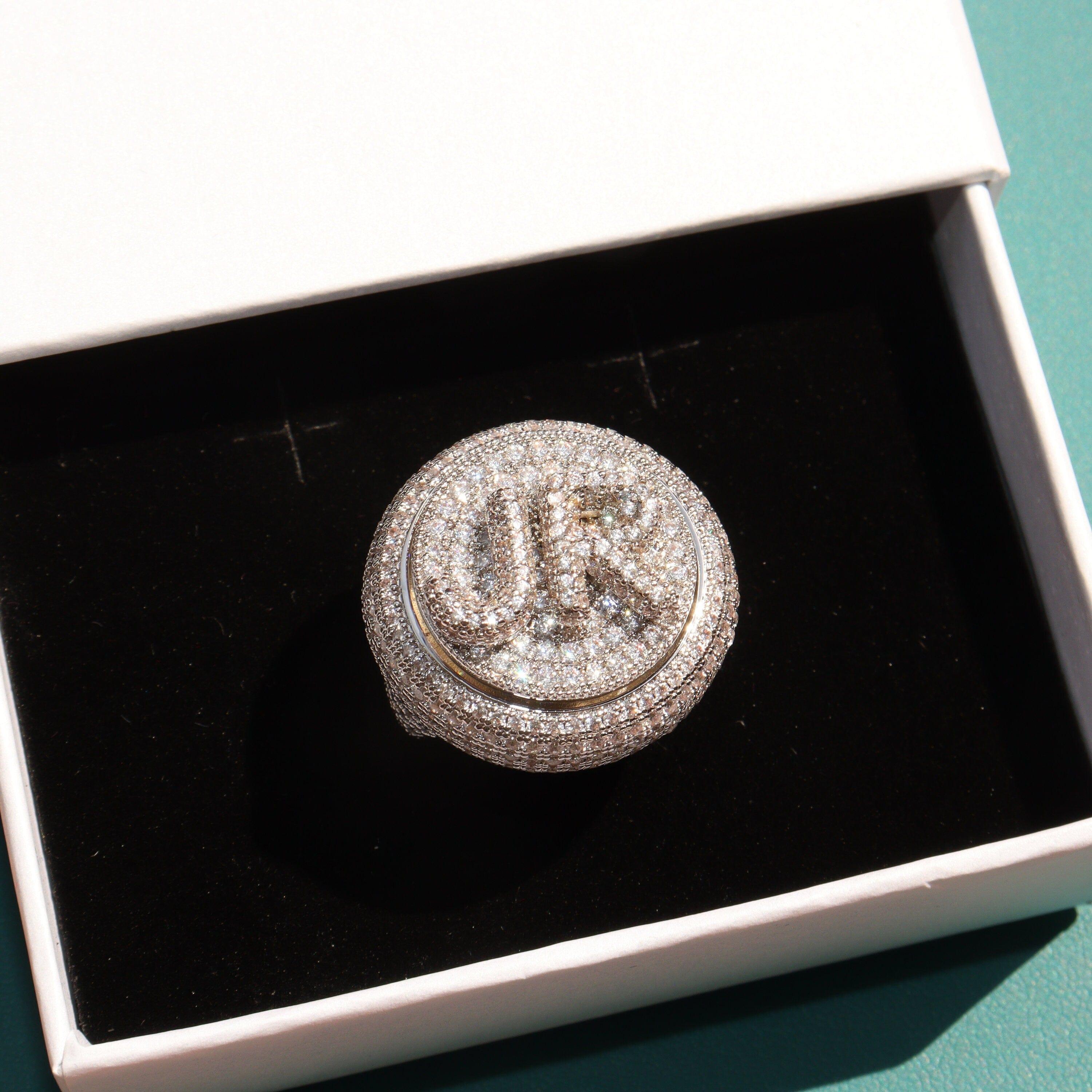 Custom Spinning Initial Bubble Letter Rotatable Party Ring