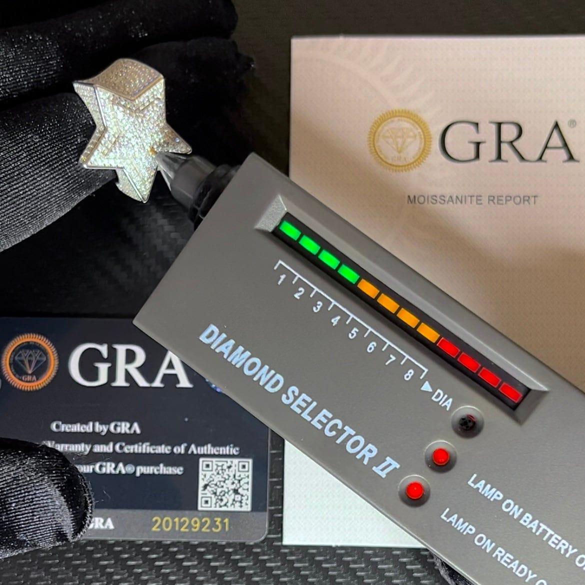 S925 Star shaped Moissanite diamond rapper stylish hip hop men's Rappe