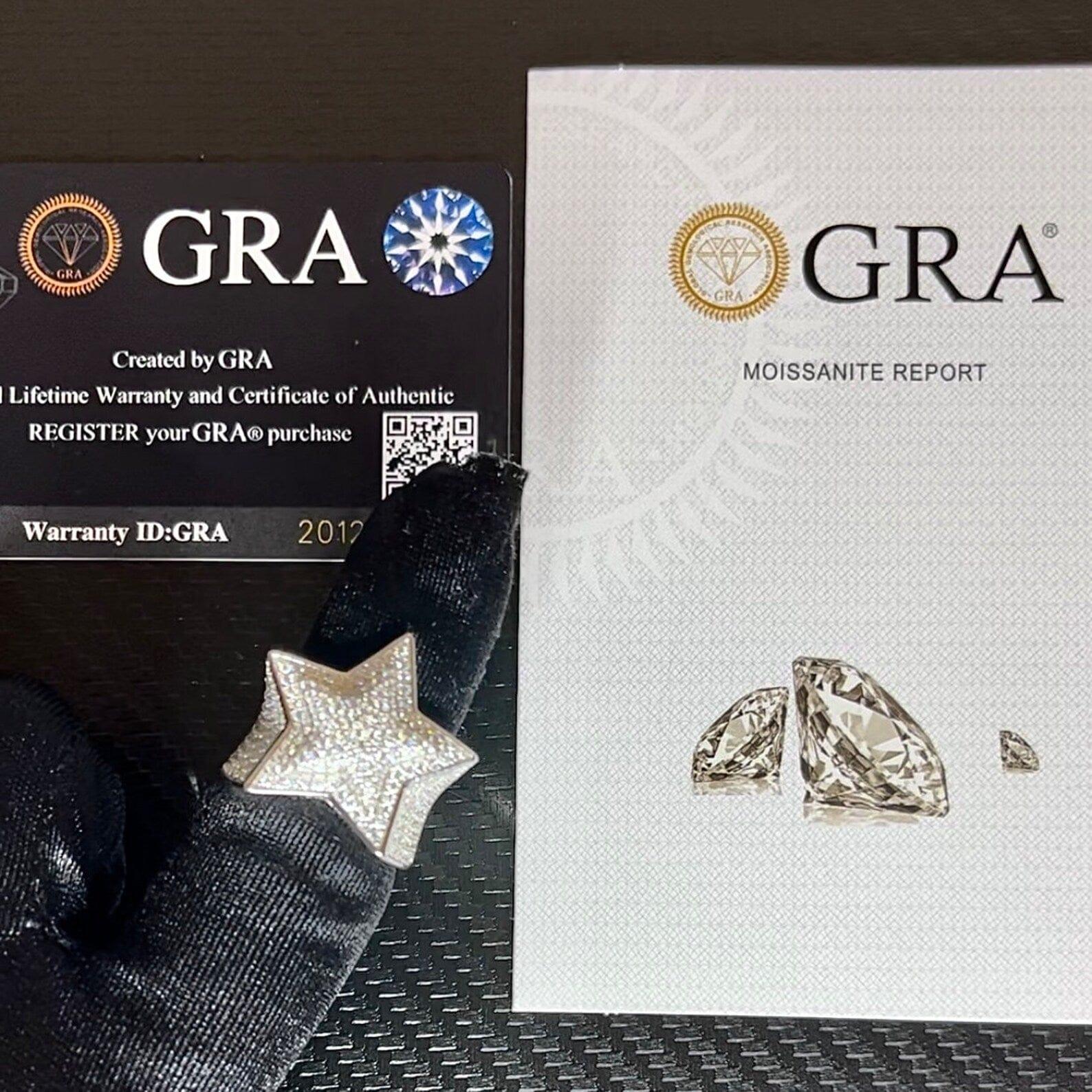 S925 Star shaped Moissanite diamond rapper stylish hip hop men's Rappe