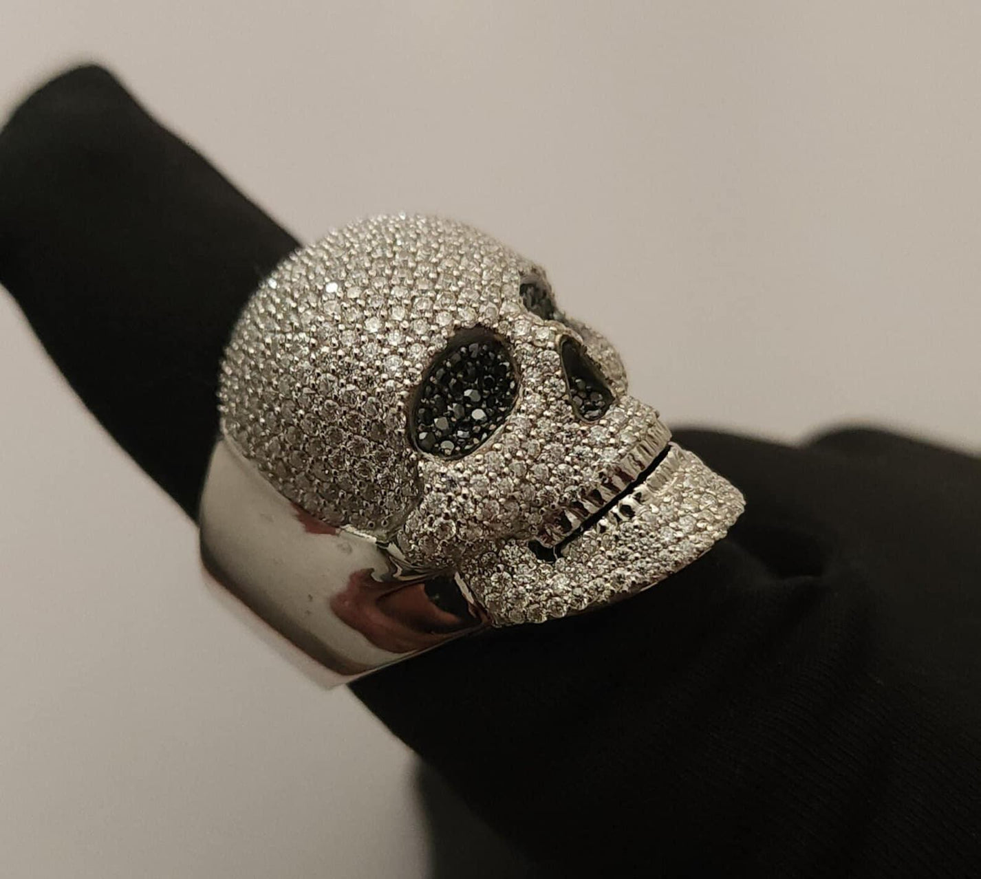 Skull VVS Moissanite Iced Out Rapper Pinky Hip Hop Ring Men's S925 Sil