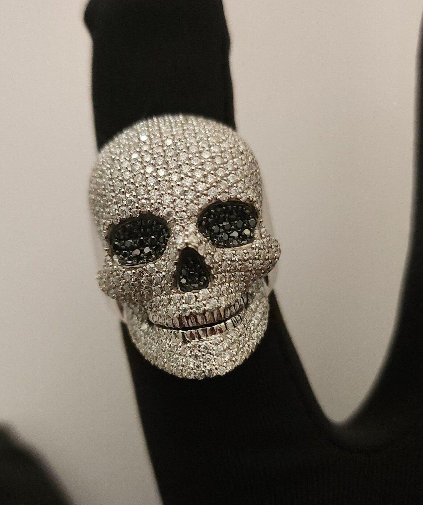 Skull VVS Moissanite Iced Out Rapper Pinky Hip Hop Ring Men's S925 Sil