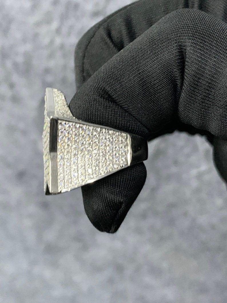 Star shaped Moissanite diamond rapper stylish hip hop ring for men's a